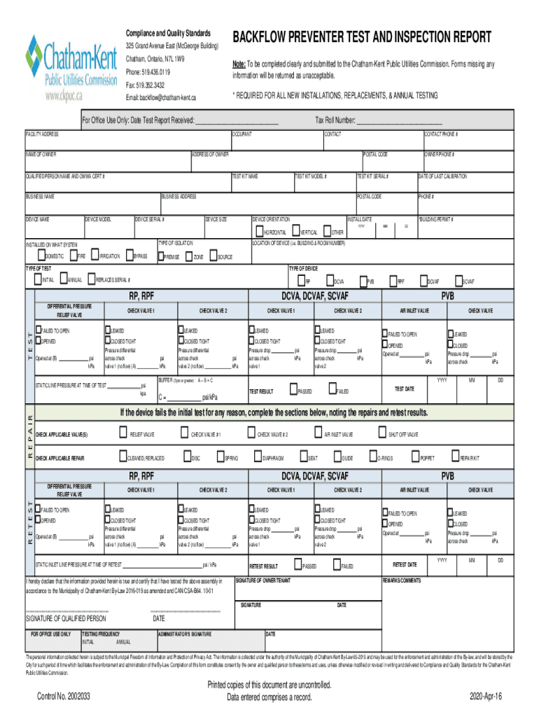 Fillable Online Test and Inspection Report Fax Email Print - pdfFiller