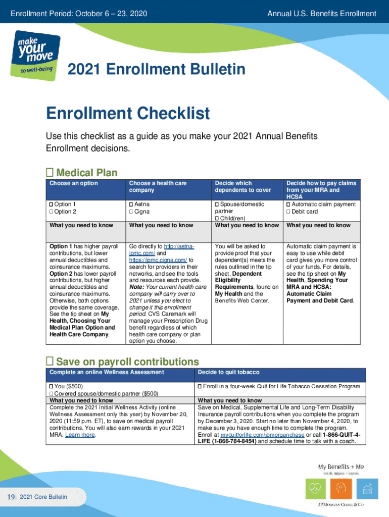 Fillable Online 2021 Annual U.S. Benefits Enrollment October 623, 2020 ...