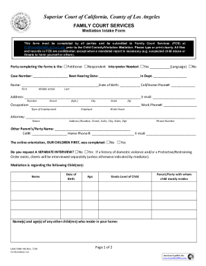 Fillable Online Family Court ServicesSuperior Court of California Fax ...