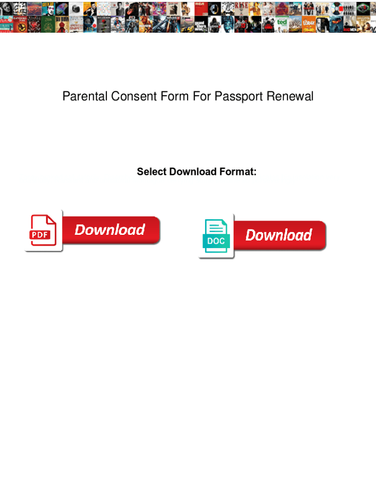 Fillable Online Parental Consent Form For Passport Renewal. Parental ...