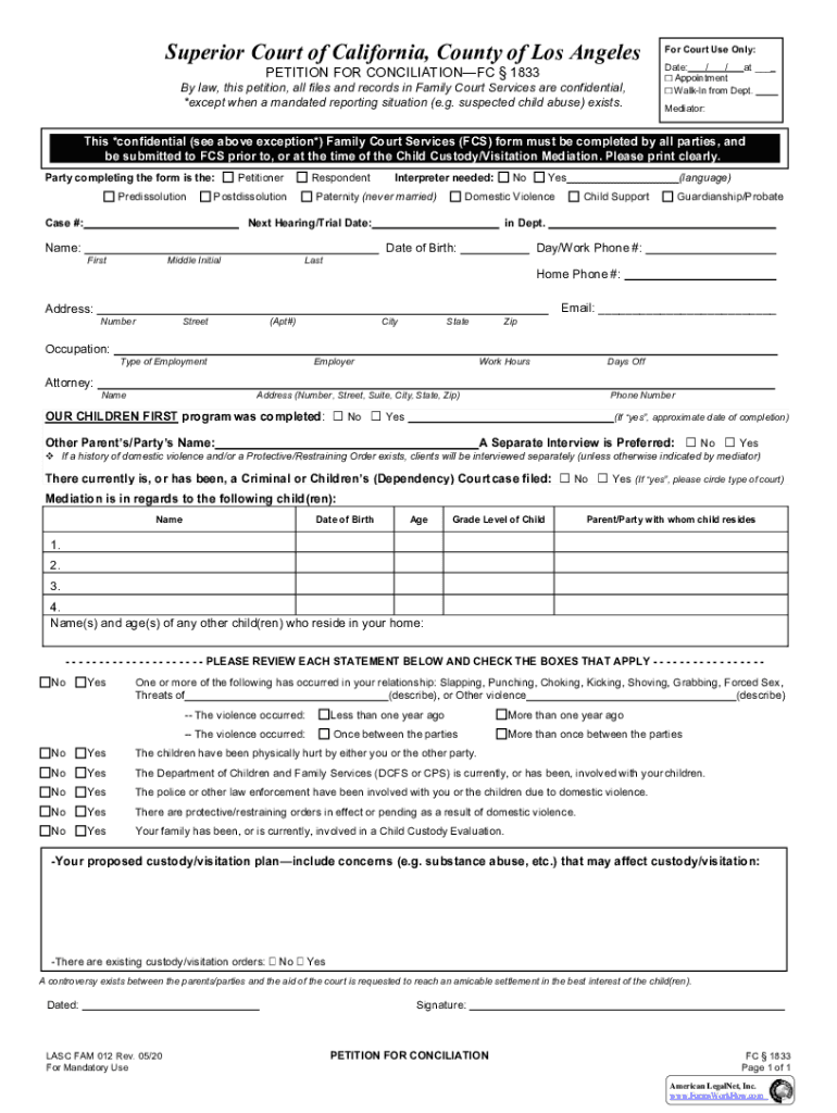 Fillable Online 2018-2021 Form CA FAM 012 Fill Online, Printable ...