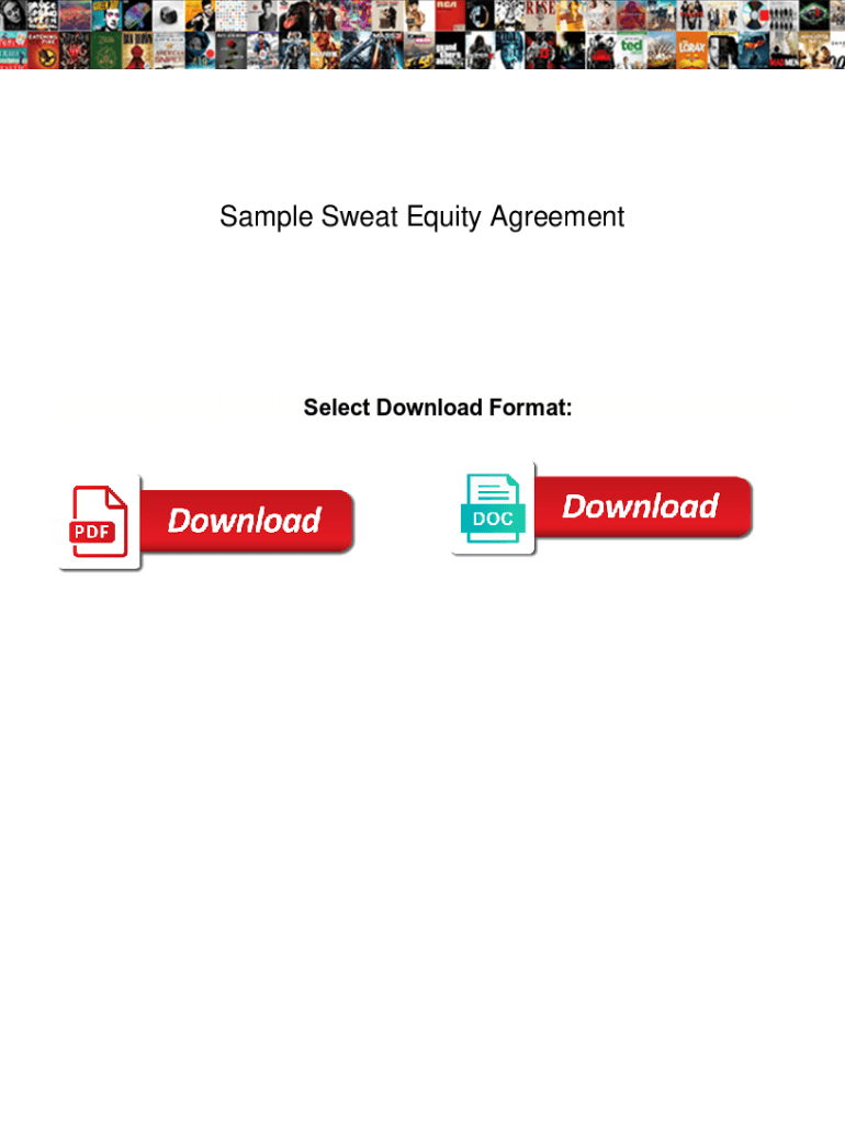 Fillable Online Sample Sweat Equity Agreement. Sample Sweat Equity ...