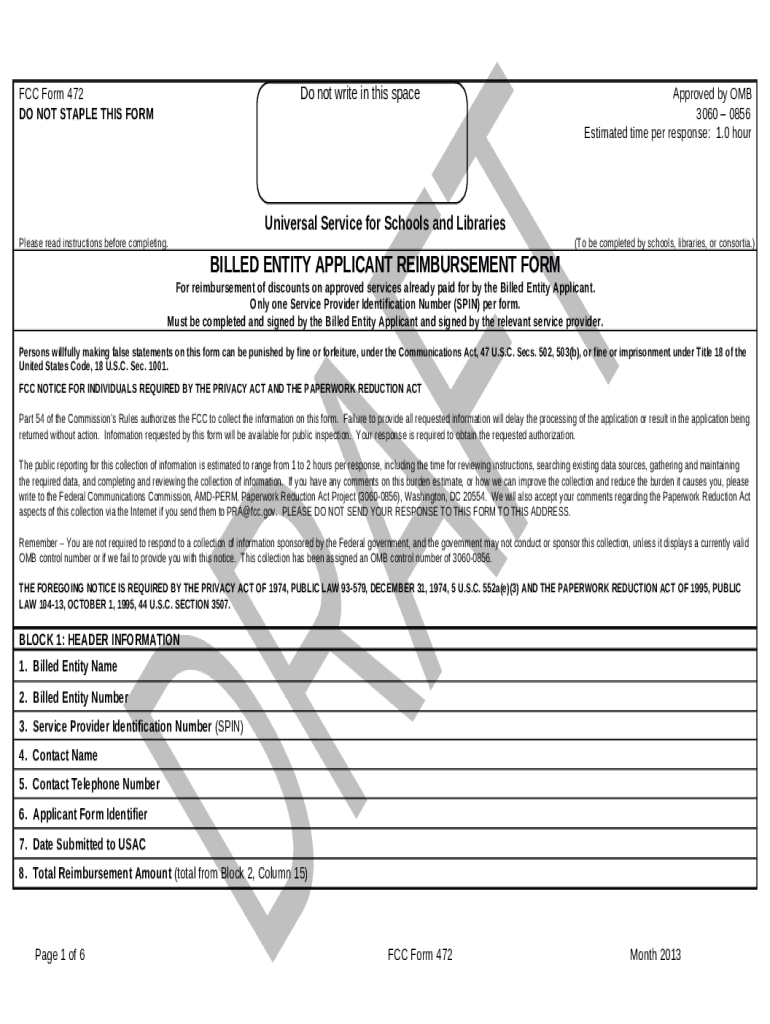 FCC 479 Approval by OMB Control No. 3060-0853 ... Doc Template | pdfFiller