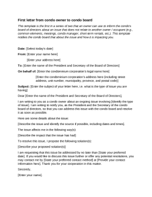 Condo Letter Sample Templates common condo Letters and notices Doc ...