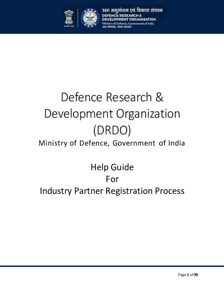 Fillable Online Defence Research and Development Organisation ...