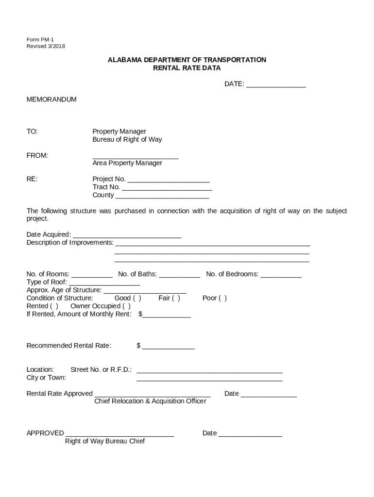 PM-1 - Alabama Department of Transportation Doc Template | pdfFiller