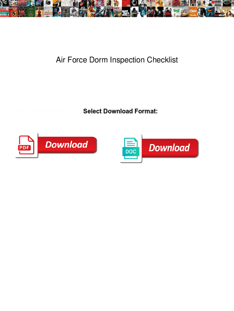 Fillable Online Air Force Dorm Inspection Checklist. Air Force Dorm ...