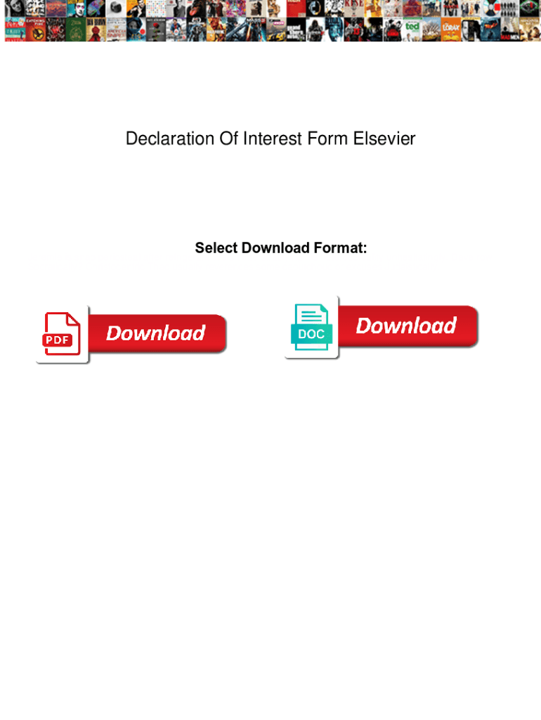 Fillable Online Declaration Of Interest Form Elsevier. Declaration Of ...