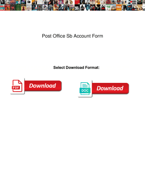 Fillable Online Post Office Sb Account Form. Post Office Sb Account ...