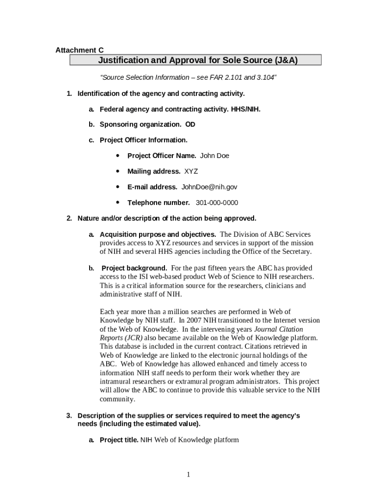 HHS Template for - National Institutes of Health - olao od nih Doc ...