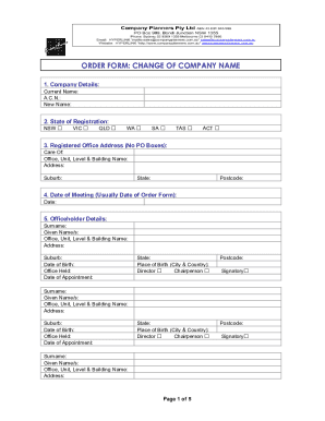 Fillable Online Company-Name-Change-(Form-205)-Order-Form-2021.doc Fax Email Print - pdfFiller