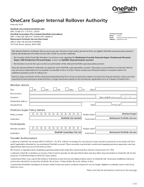Fillable Online Enduring Rollover Request Form - OnePath Fax Email ...