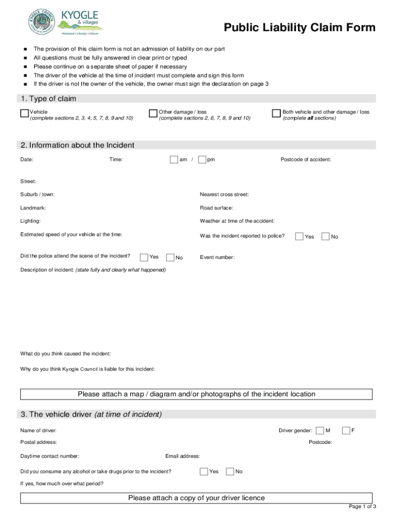 Fillable Online Public Liability Claim Form - Transport for NSW Fax ...