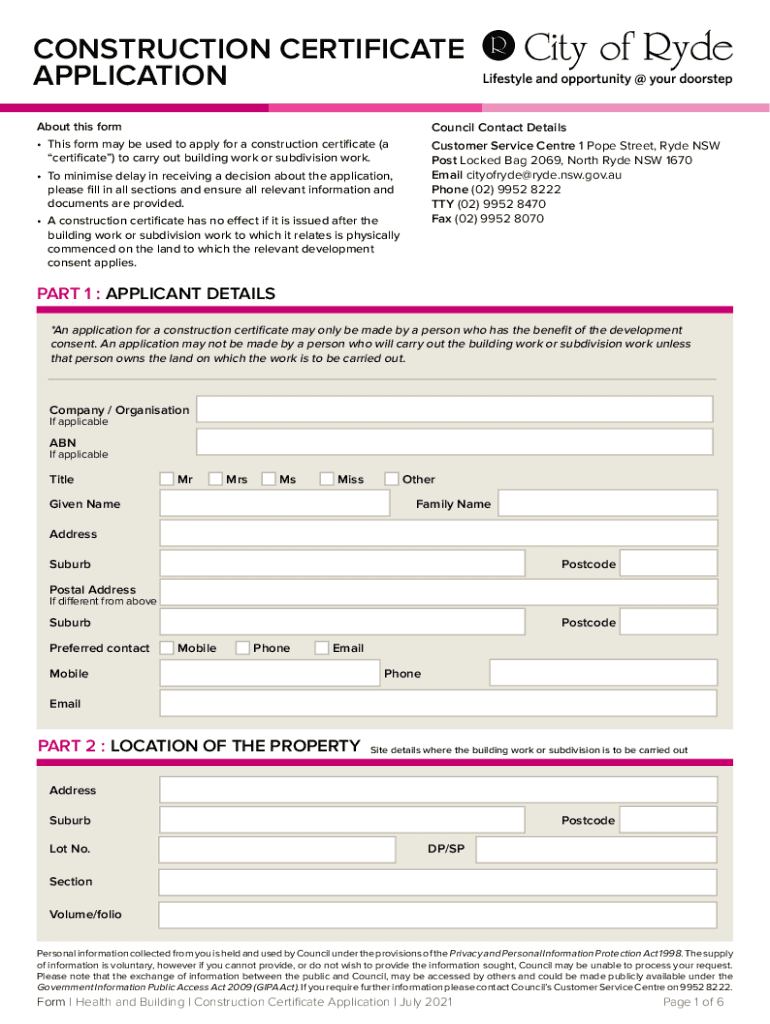 Fillable Online Applying for a construction certificate Fax Email Print ...