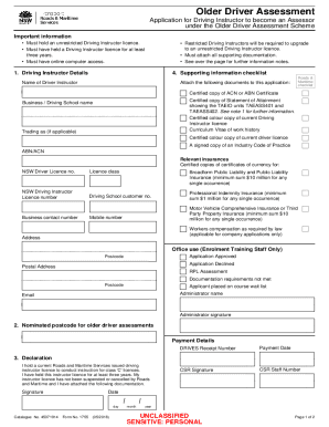 Fillable Online Fillable Online Older Driver Assessment - Application ...