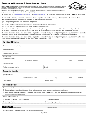 Fillable Online Apply a superseded planning scheme request form Fax ...