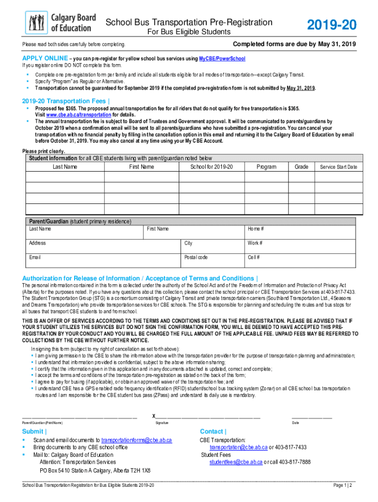 Fillable Online Fillable Online School Bus Transportation Contract ...