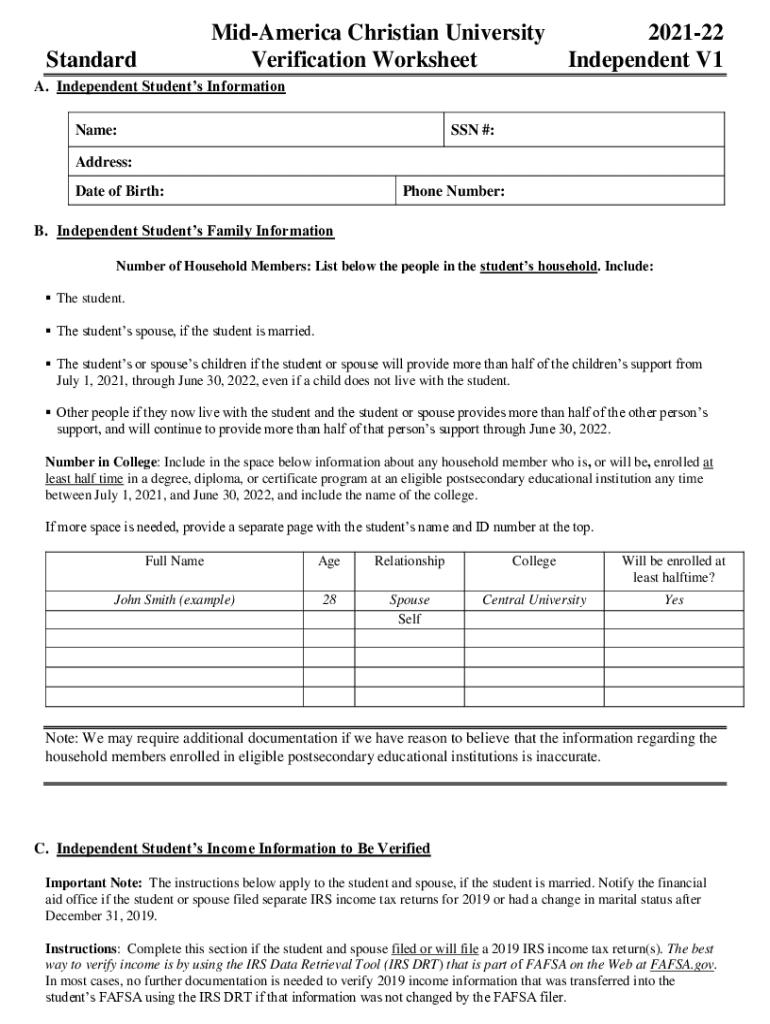 Fillable Online ind-21-22-v1-standard-verification-worksheet.docx.pdf ...