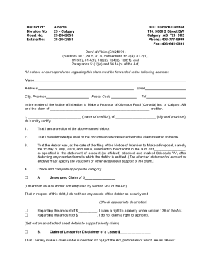 Fillable Online Proof of Claim Form.docx Fax Email Print - pdfFiller