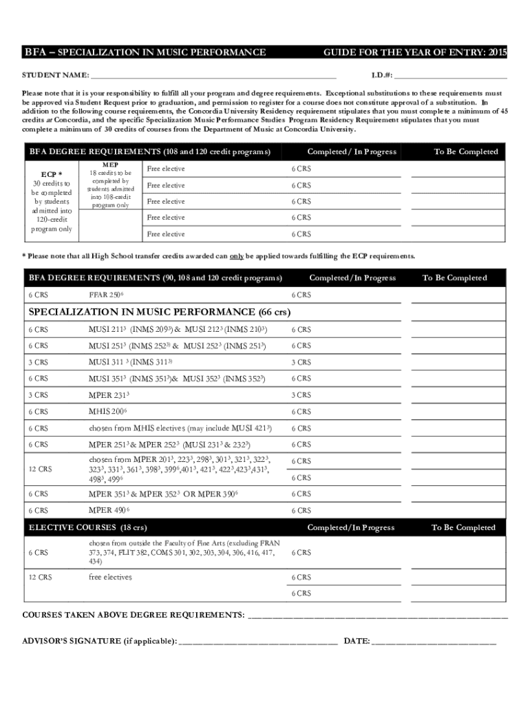 Fillable Online BFA MAJOR IN ART HISTORY Program Guide for ...