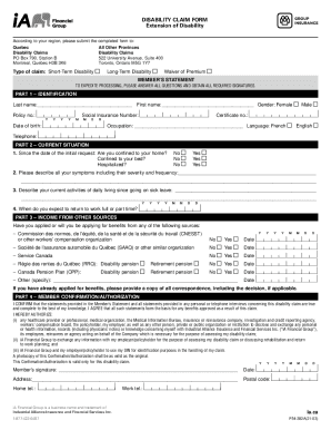 Fillable Online F54-382A. Disability claim form to request an extension ...