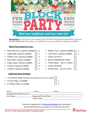 Fillable Online Block Party Games Request Form. Request games to use at ...