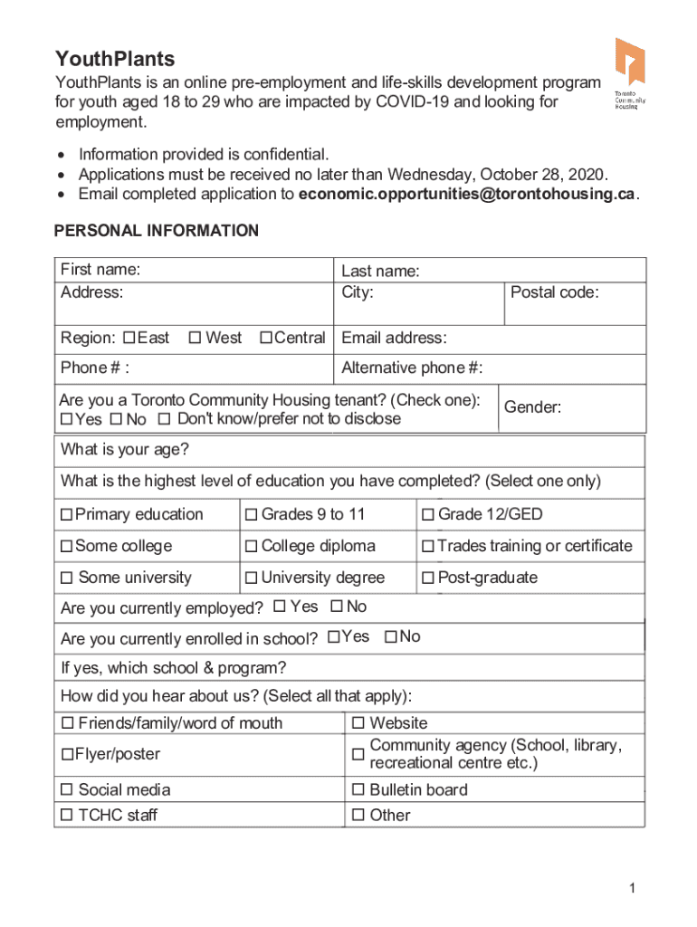 Fillable Online YRP registration form Fax Email Print - pdfFiller