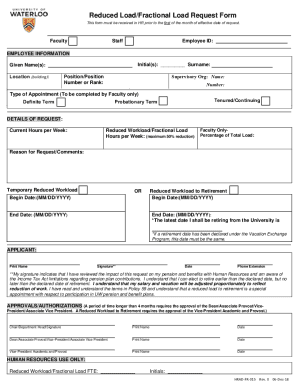 Fillable Online Reduced Load/Fractional Load Request Form Fax Email ...