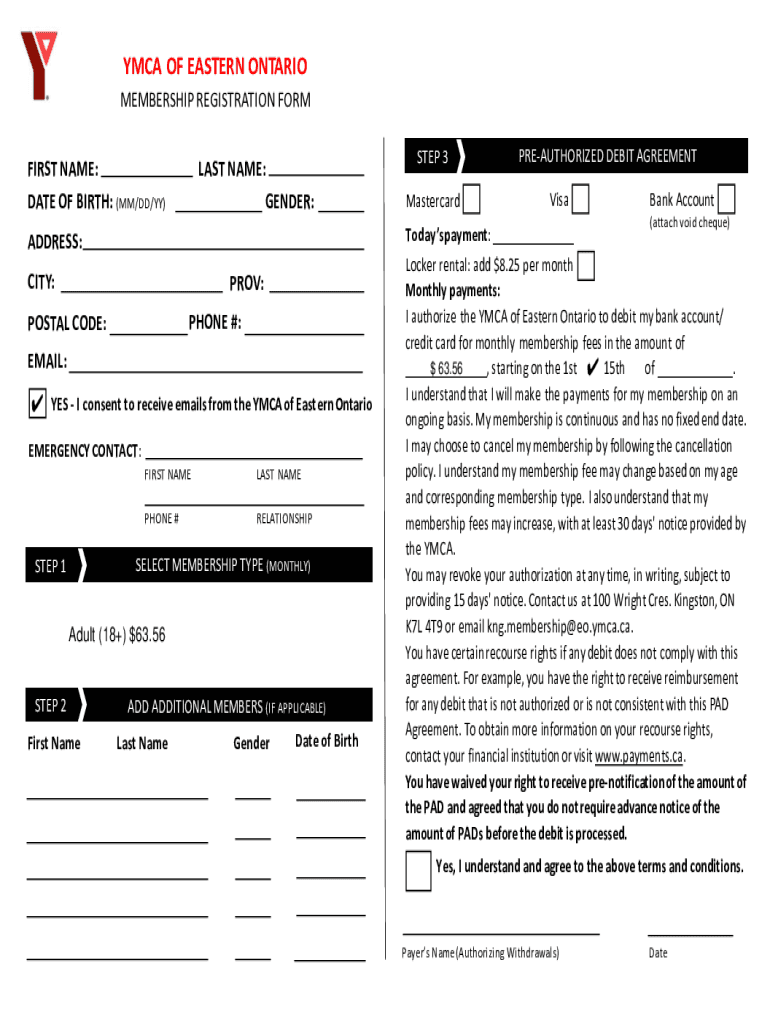 Fillable Online YES - I consent to receive emails from the YMCA of ...