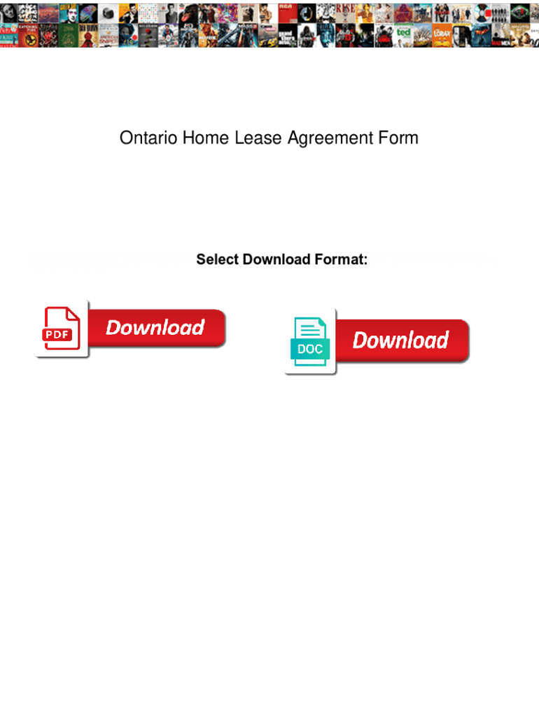 Fillable Online Ontario Home Lease Agreement Form. Ontario Home Lease ...