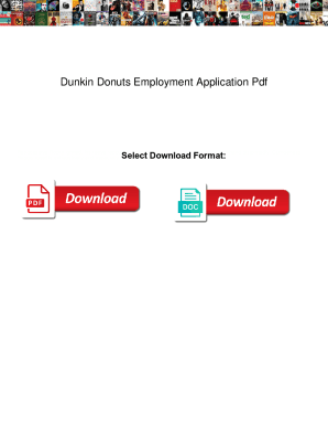 Fillable Online Dunkin Donuts Employment Application Pdf. Dunkin Donuts ...