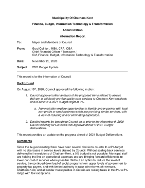 Fillable Online Report to Council - Master Template Fax Email Print ...