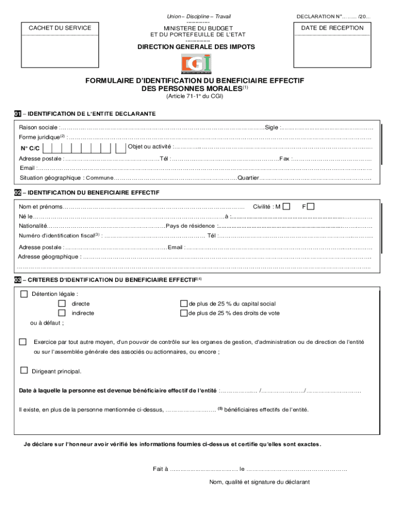 Remplissable En Ligne dgi gouv Guide de mise en uvre du bnficiaire ...
