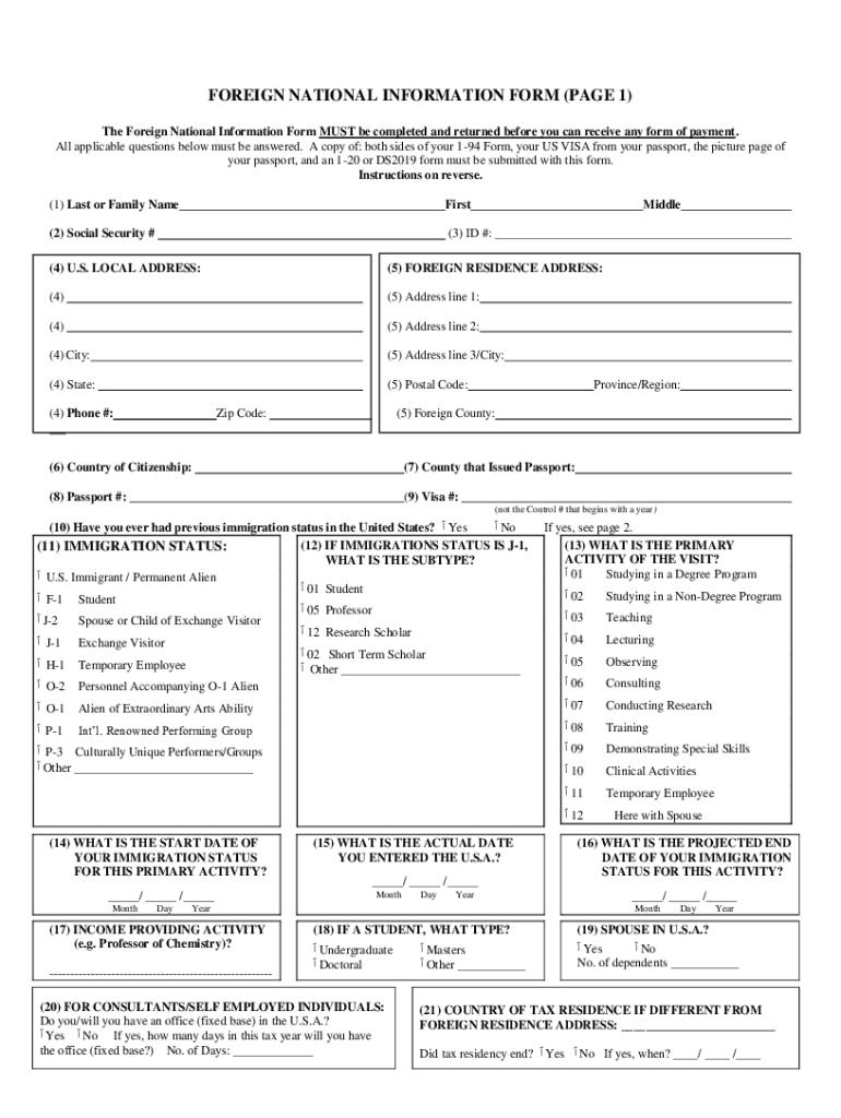 Fillable Online your passport, and an 1-20 or DS2019 form must be ...