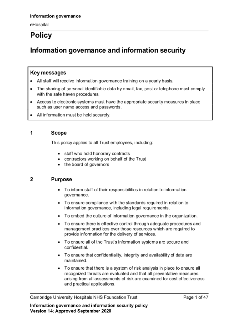 Fillable Online Information Security Incident Management Policy ...