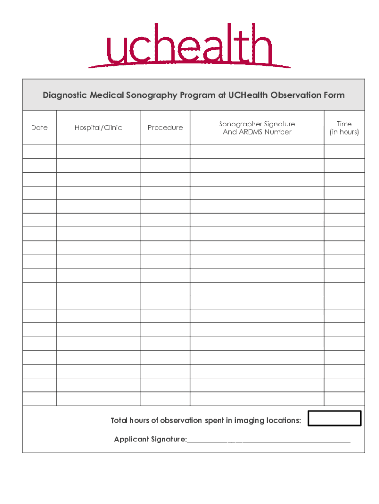 Fillable Online PROF-Diagnostic-Med-Sonography-Observation-Form-070221 ...