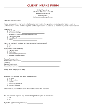 Fillable Online NEW CLIENT INTAKE FORM INDIVIDUAL 1. All Prior Year Tax ...