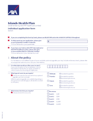 Fillable Online Islands Health Plan Switch application form Fax Email ...