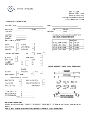 Fillable Online TORSION AXLE ORDER FORM copy.docx Fax Email Print ...