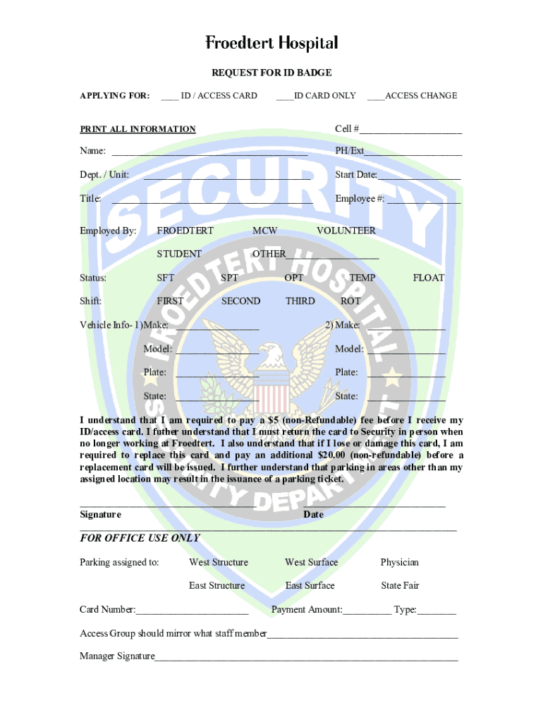 Fillable Online Identification Badges and Building Access Fax Email Print - pdfFiller