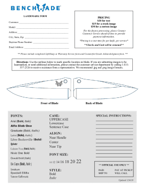 Fillable Online Warranty Service Form - Benchmade Fax Email Print ...