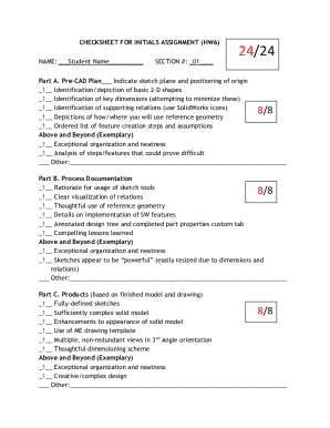 Fillable Online CHECKSHEET FOR INITIALS ASSIGNMENT (HW6) 24/24 Fax ...