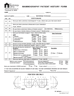 Fillable Online MAMMOGRAPHY PATIENT HISTORY FORM - assets.caboosecms ...
