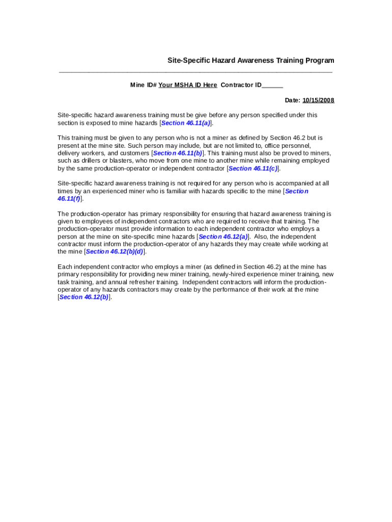 MSHA Training Videos - Mine Safety and Health Administration Doc ...