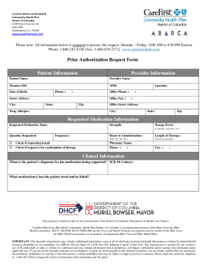Fillable Online About CareFirst CHPDC Fax Email Print - pdfFiller