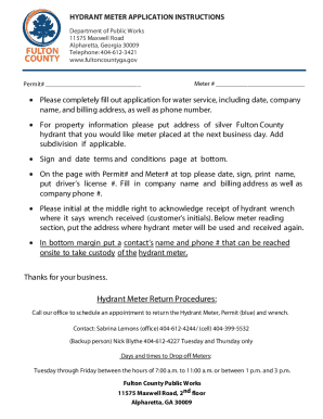 Fillable Online FULTON COUNTY WATER DESIGN GUIDE WATER REVIEW CHECK Fax ...