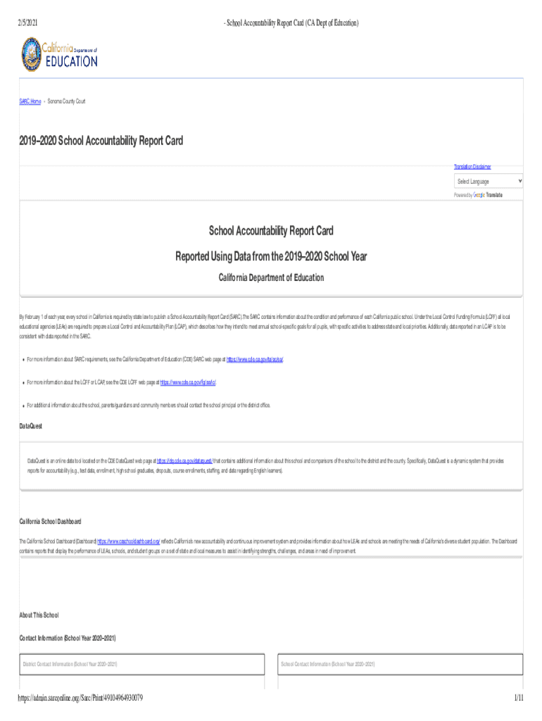 Fillable Online Search - School Accountability Report Card Fax Email ...
