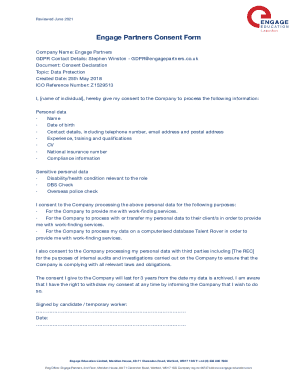 Fillable Online Engage Partners Consent Form 2018 Fax Email Print ...