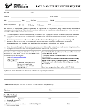 Fillable Online Late Payment Fee Waiver Request. To petition the late ...