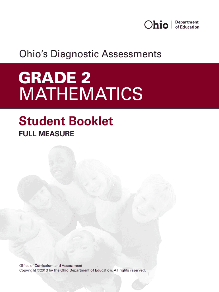 Fillable Online Grade 2 Math Ohio's diagnostic assessments directions ...